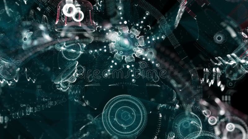 3D Rendering, Holographic Particle Engine Stock Video - Video of high ...