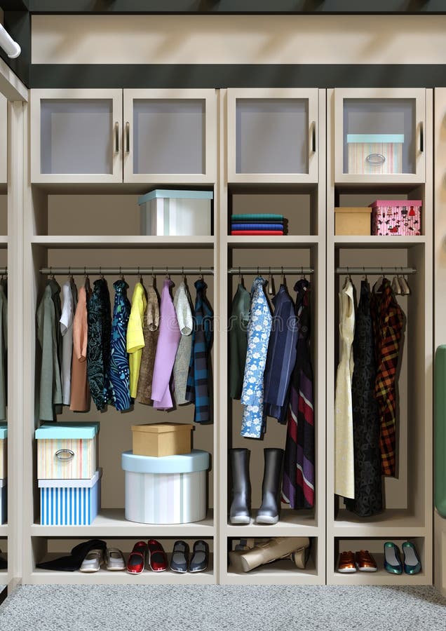 3D Rendering Home Closet stock illustration. Illustration of design ...