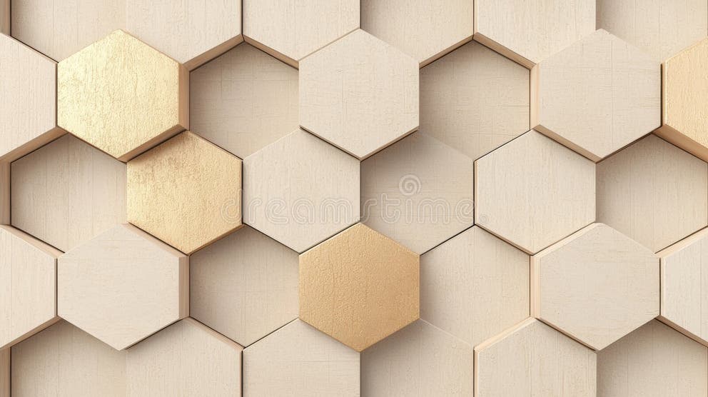 A 3D Rendering of a Honeycomb Pattern with Alternating Light and Dark ...