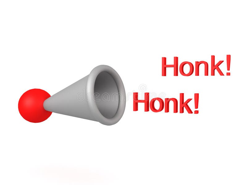 3D Rendering of Honking Horn with Honk Honk Text Stock Illustration ...