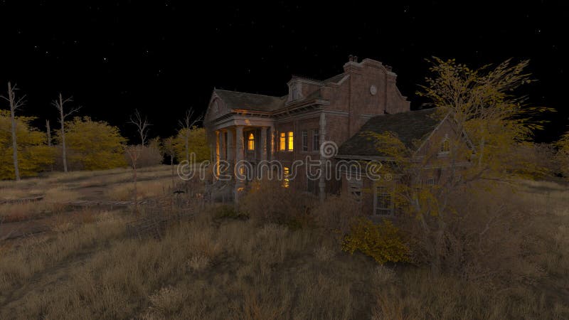 3D Rendering of Horror House Stock Illustration - Illustration of room ...