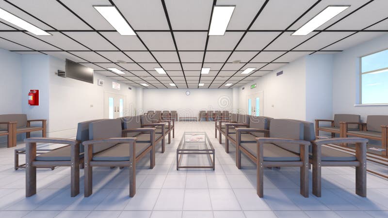 3D Rendering of the Hospital Corridor Stock Illustration - Illustration ...