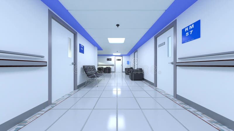 3D Rendering of the Hospital Corridor Stock Video - Video of corridor ...