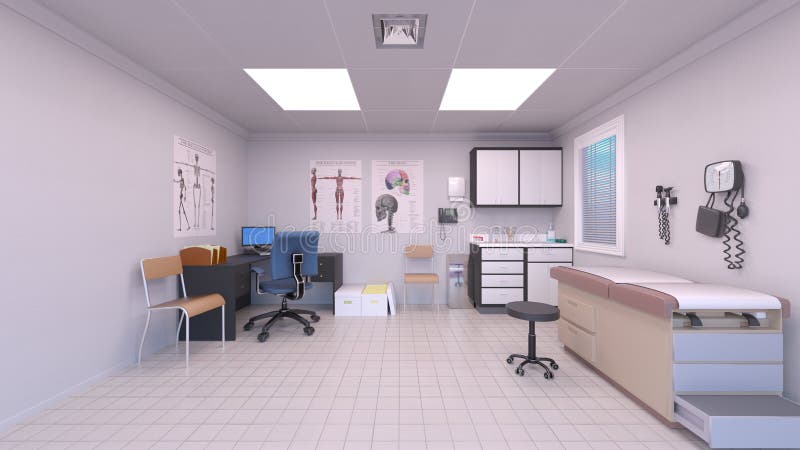 3D Rendering of the Hospital Room Stock Illustration - Illustration of ...