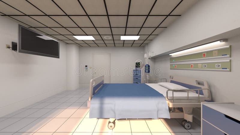3D Rendering of the Hospital Room Stock Illustration - Illustration of ...