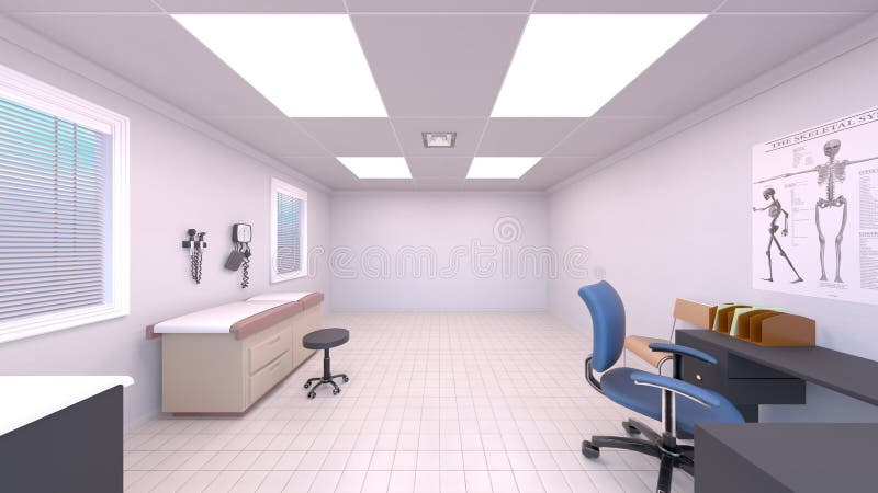 3D Rendering of the Hospital Room Stock Illustration - Illustration of ...
