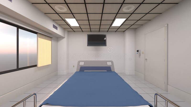 3D Rendering of the Hospital Room Stock Illustration - Illustration of ...