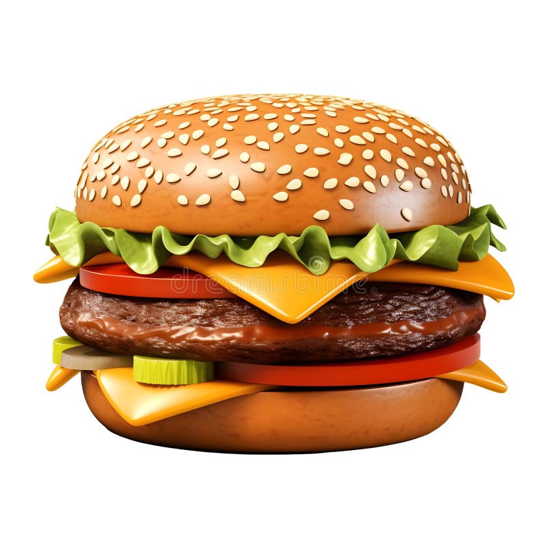 3D Rendering of a Hot and Spicy Zinger Burger on Transparent Background ...