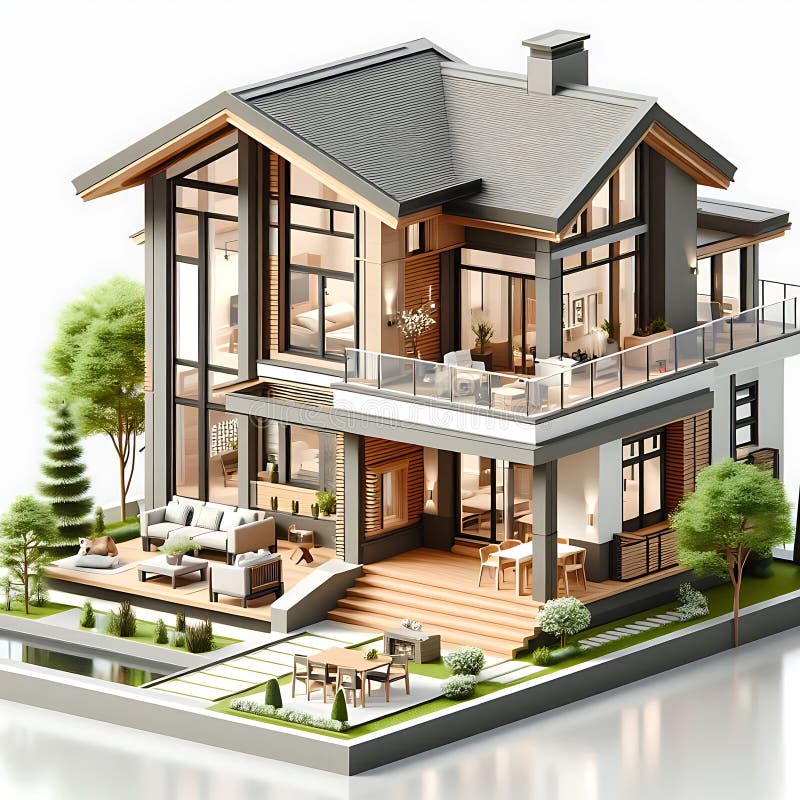 3D Rendering of House Exterior with Clipping Path. 3D Rendering of ...