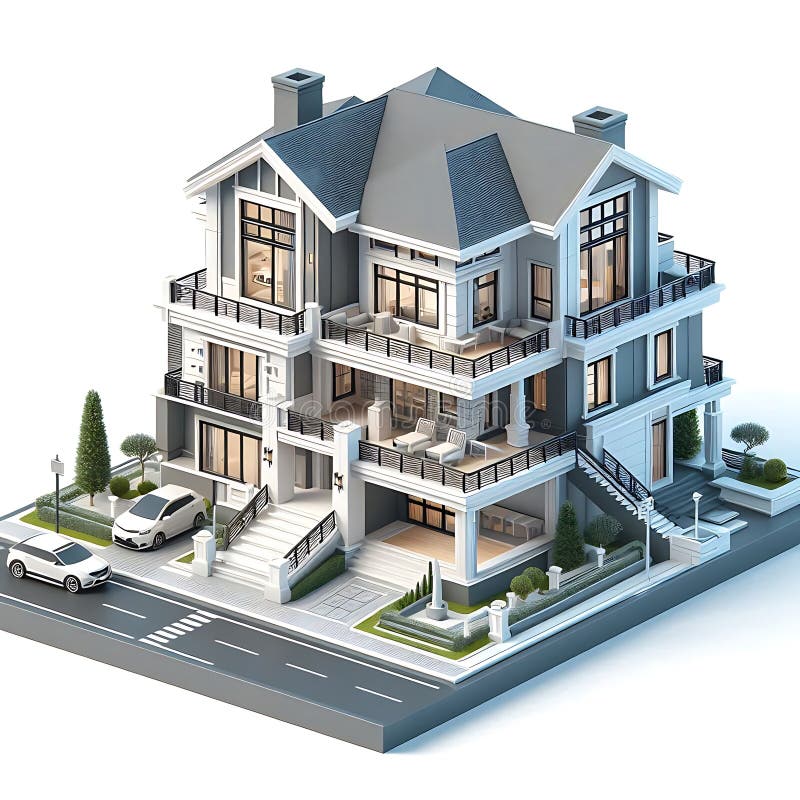 3D Rendering of House Exterior with Clipping Path. 3D Rendering of ...
