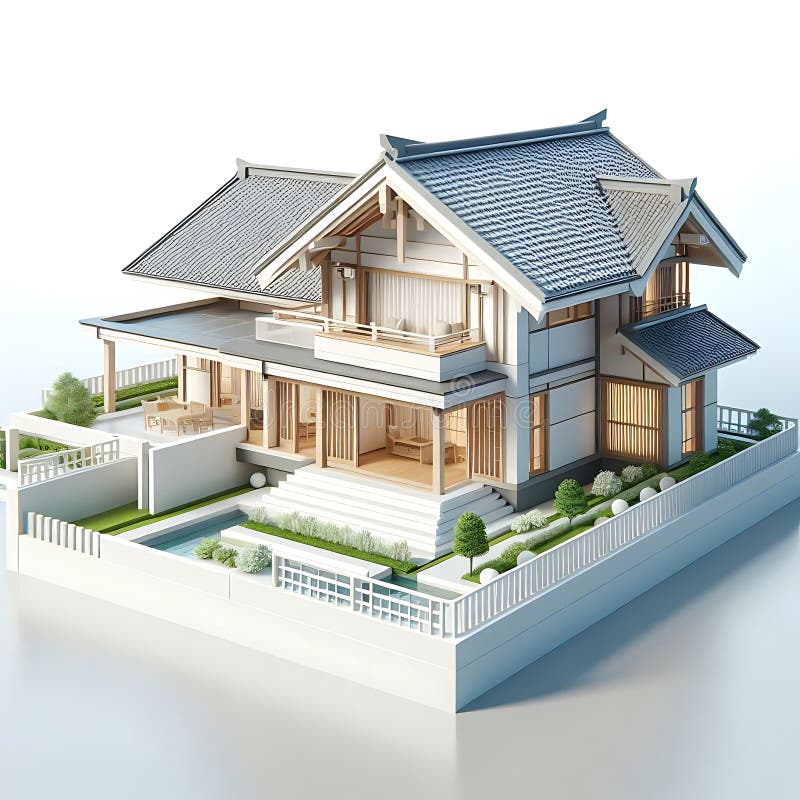3D Rendering of House Exterior with Clipping Path. 3D Rendering of ...