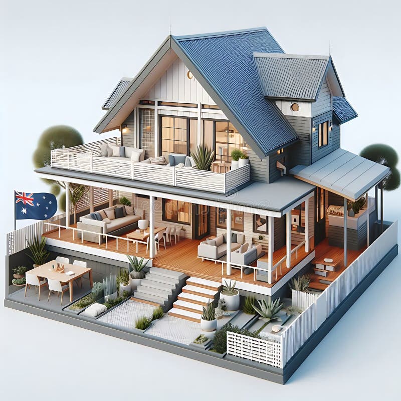 3D Rendering of House Exterior with Clipping Path. 3D Rendering of ...