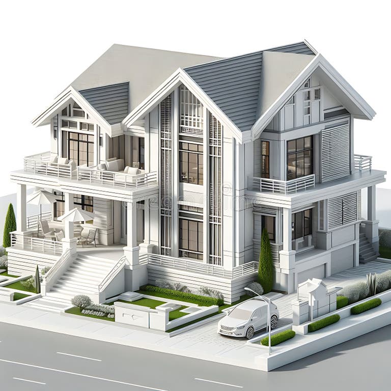 3D Rendering of House Exterior with Clipping Path. 3D Rendering of ...