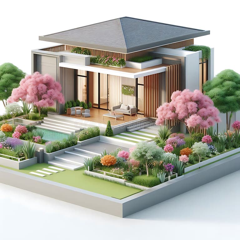 3D Rendering of House Exterior with Clipping Path. 3D Rendering of ...