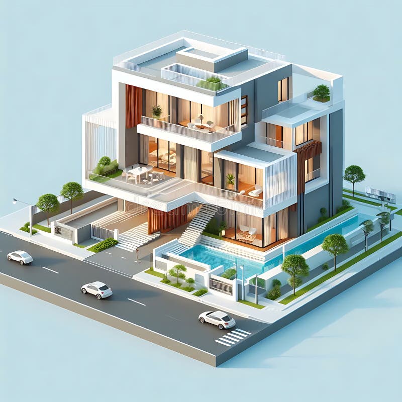 3D Rendering of House Exterior with Clipping Path. 3D Rendering of ...