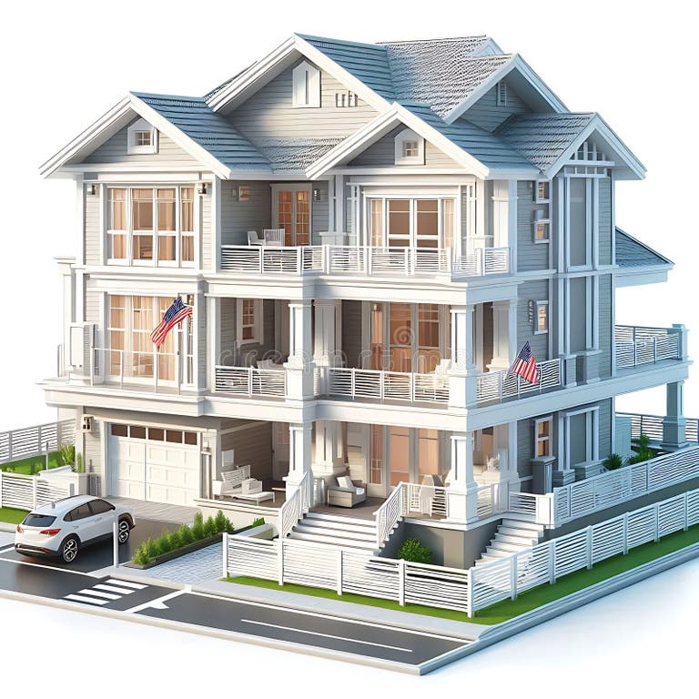 3D Rendering of House Exterior with Clipping Path. 3D Rendering of ...