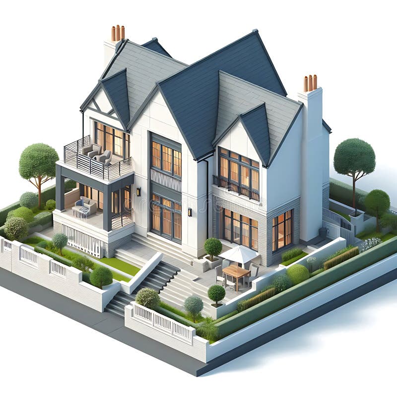 3D Rendering of House Exterior with Clipping Path. 3D Rendering of ...