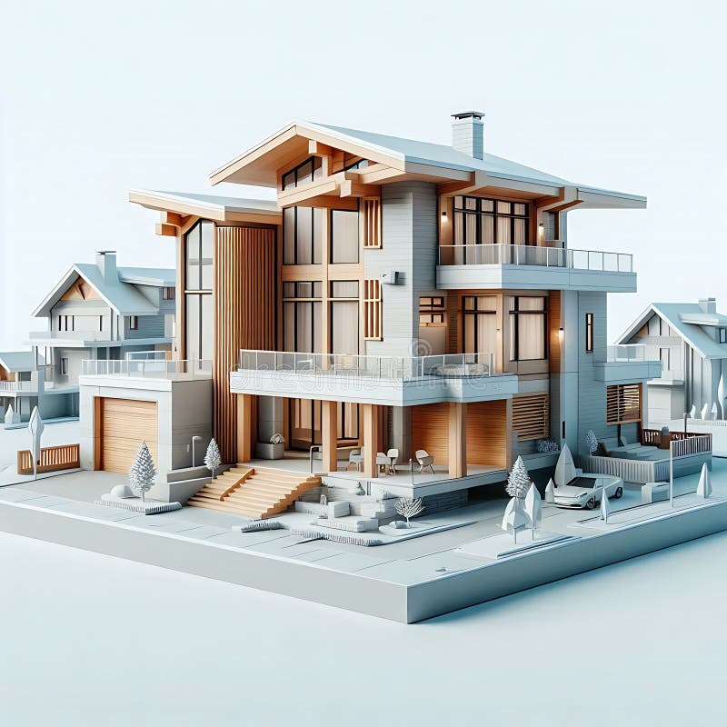 3D Rendering of House Exterior with Clipping Path. 3D Rendering of ...