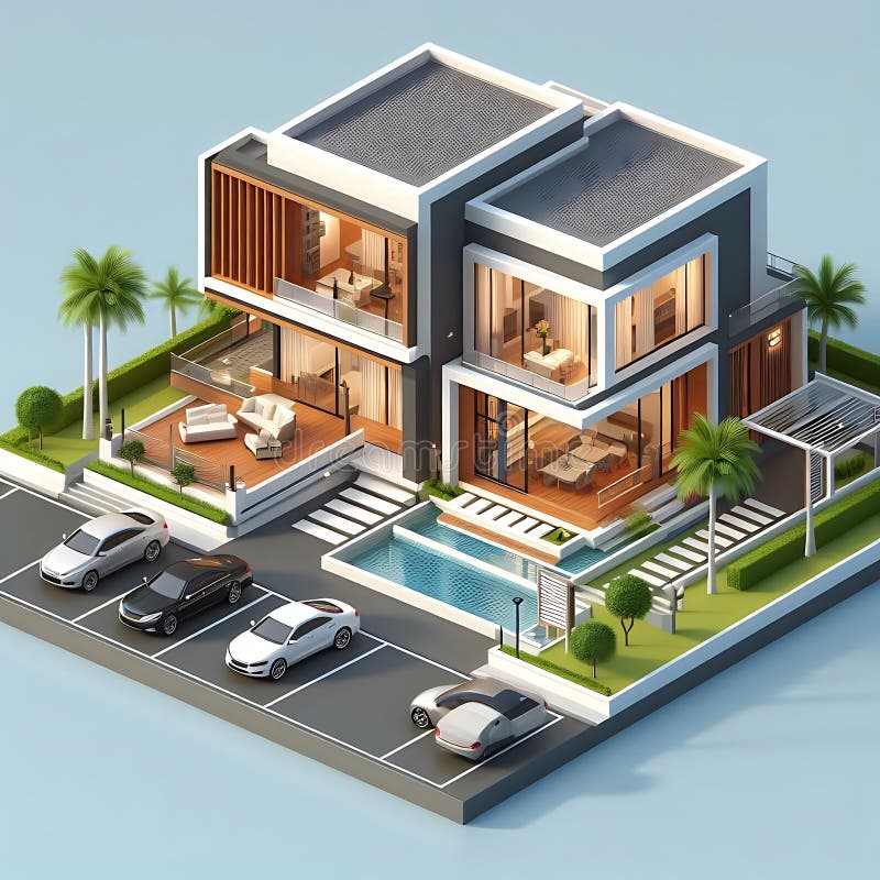 3D Rendering of House Exterior with Clipping Path. 3D Rendering of ...