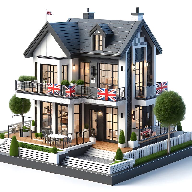 3D Rendering of House Exterior with Clipping Path. 3D Rendering of ...