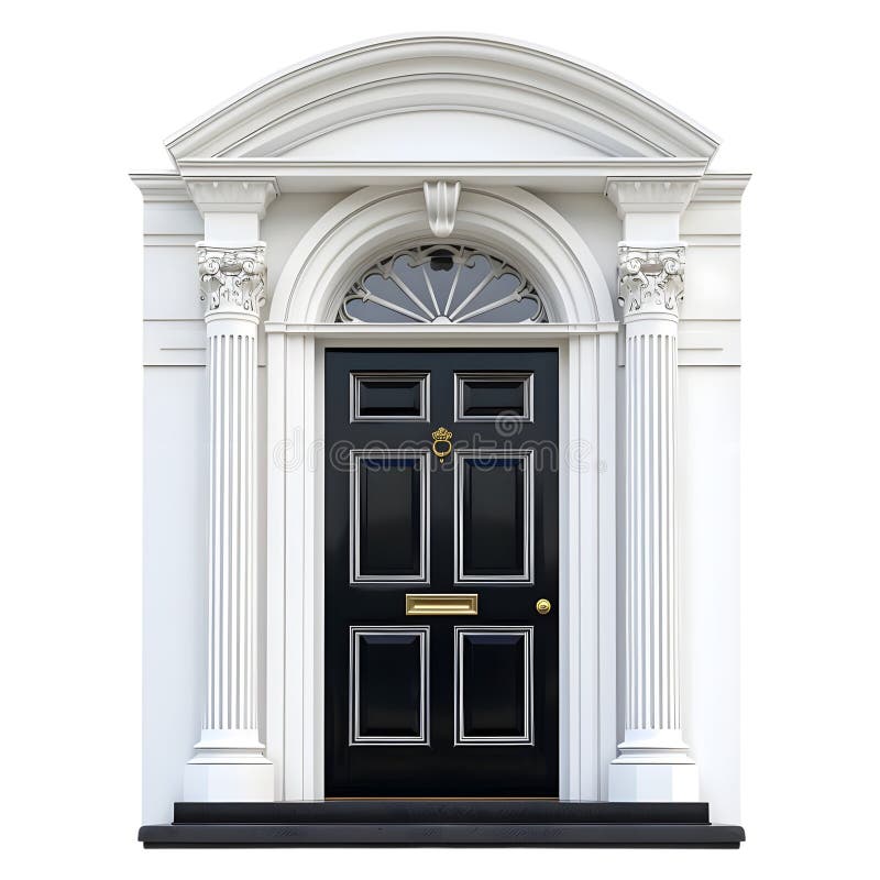 3D Rendering of a House Front Door on Transparent Background - Ai ...