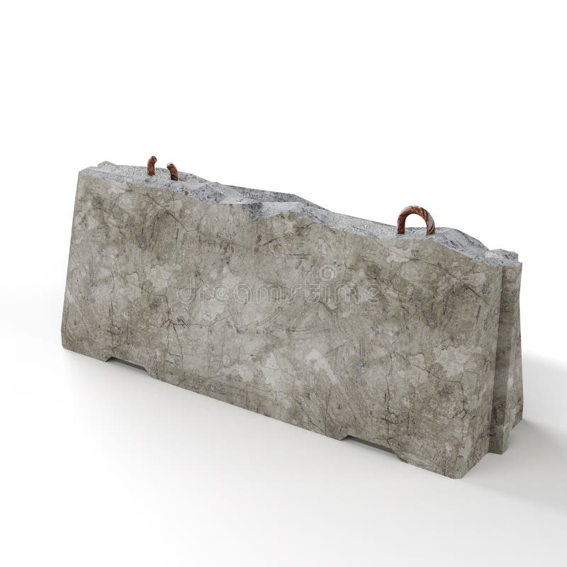 3D Rendering of a Huge Concrete Block Model Isolated on a White ...