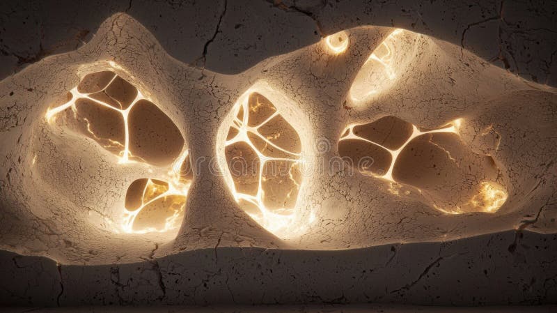 A 3D Rendering of a Human Body with Internal Fractures and a Glowing ...