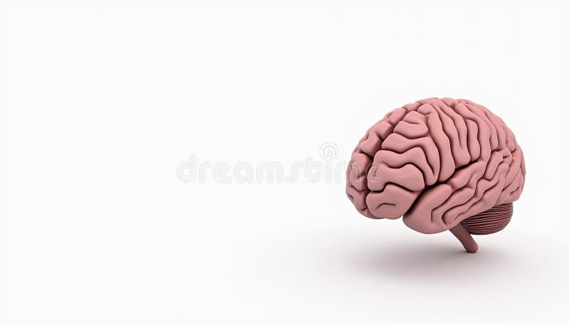 3D Rendering of a Human Brain Against a Plain White Background ...
