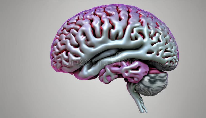 3D Rendering of a Human Brain with Detailed Neural Connections Stock ...
