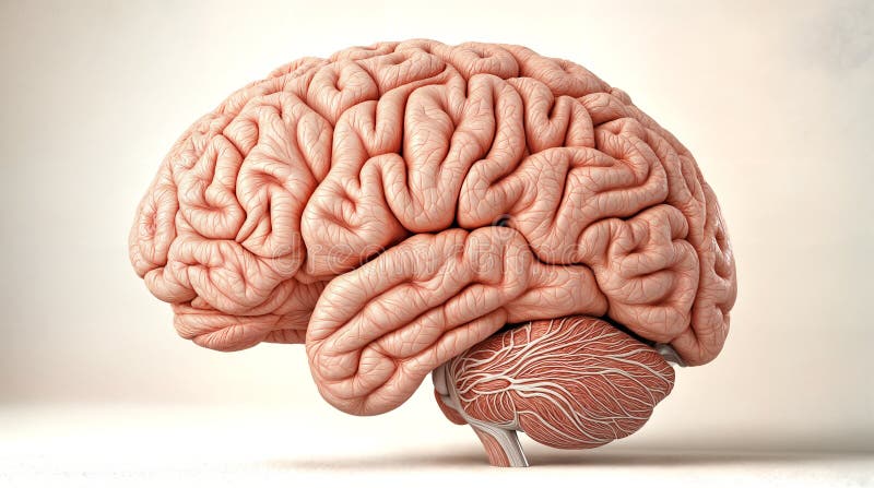 Highly Detailed and Realistic Model of a Human Brain Stock Illustration ...