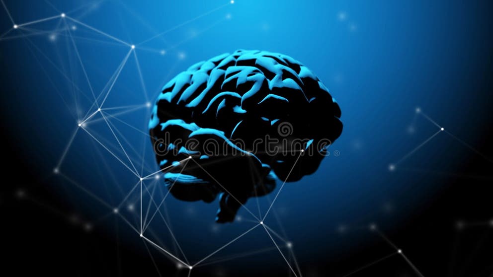 3d Rendering of a Human Brain with Partial Lighting Surrounded by ...