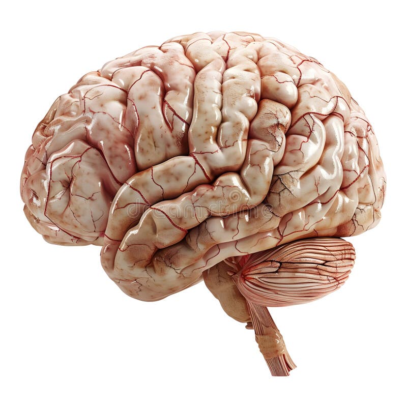 3D Rendering of a Human Brain on Transparent Background - Ai Generated ...