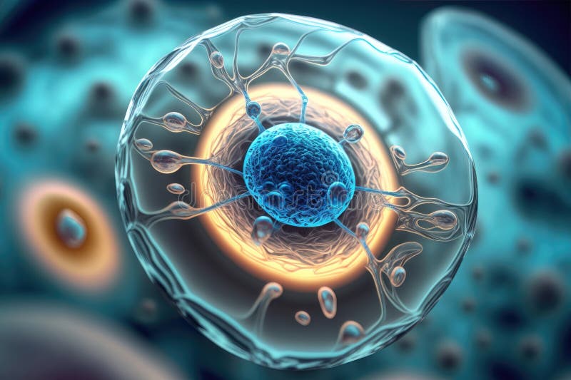 3d Rendering of Human Cell or Embryonic Stem Cell Microscope Background ...