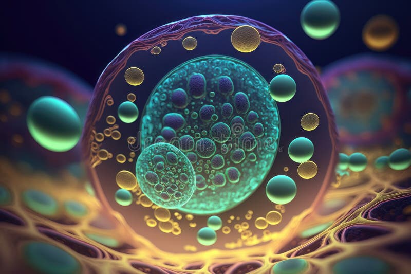 3d Rendering of Human Cell or Embryonic Stem Cell. AI Generation Stock ...