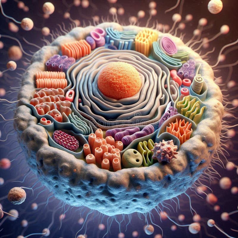 3d Rendering of Human Cell or Embryonic Stem Cell Microscope Background ...