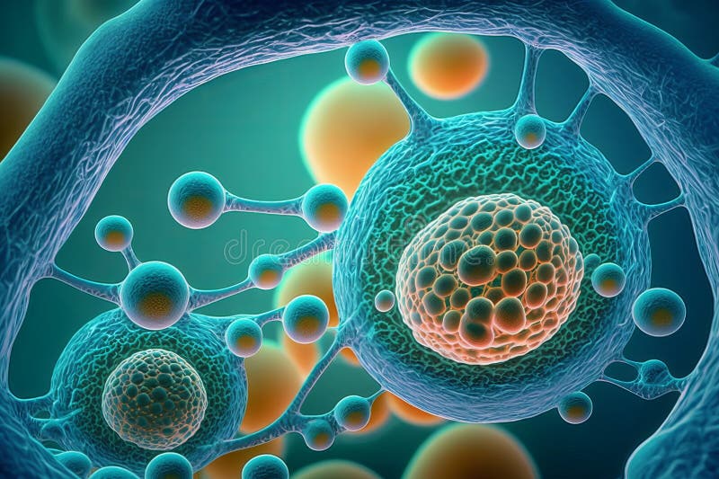 3d Rendering of Human Cell or Embryonic Stem Cell Microscope Background ...