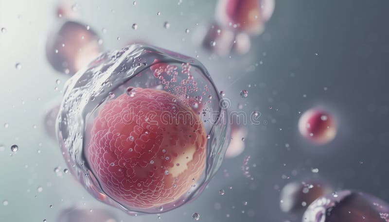 3d Rendering of Human Cell or Embryonic Stem Cell Microscope Background ...