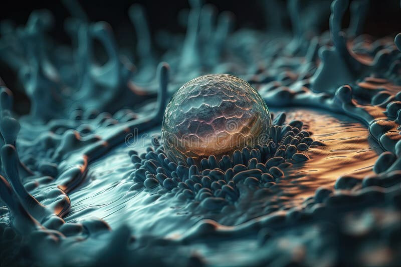 3d Rendering of Human Cell or Embryonic Stem Cell Microscope Background ...