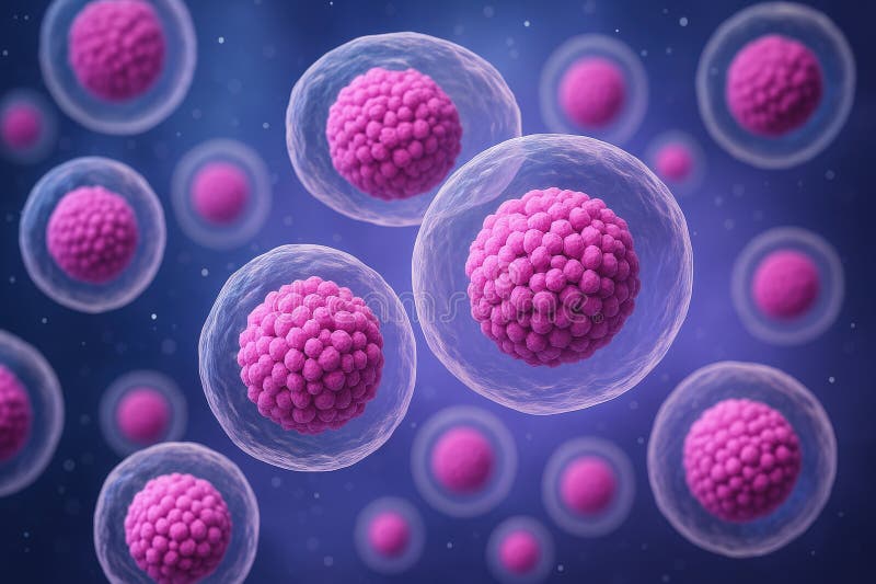 3d Rendering of Human Cell or Embryonic Stem Cell Microscope Background ...