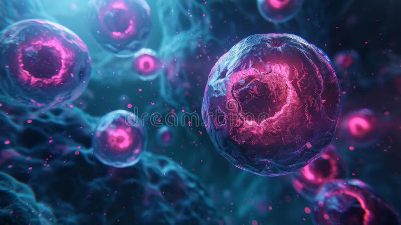 3d Rendering of Human Cells Dividing and Multiplying in a Chaotic ...
