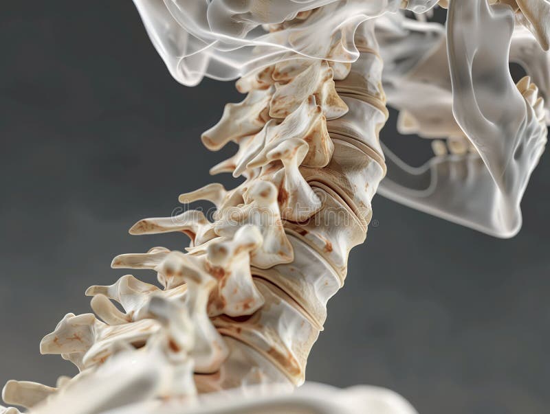 3D Rendering of Human Cervical Spinal Anatomy. Generative AI Stock ...