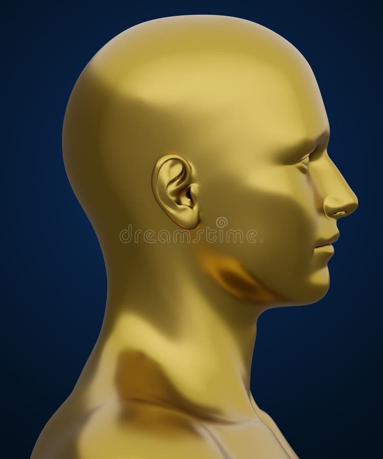 3d Rendering of Human Face Anatomy Stock Illustration - Illustration of ...