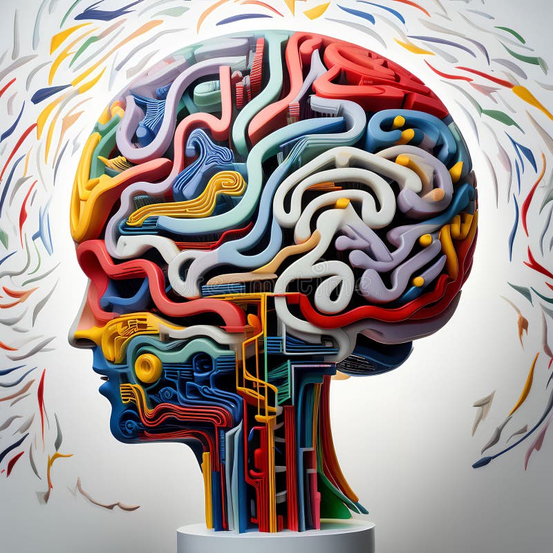 Human Brain Anatomy in Surreal Style. Vector Illustration Stock ...