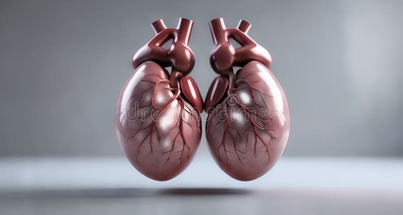 3D Rendering of a Human Heart, Showing the Intricate Structure of Its ...