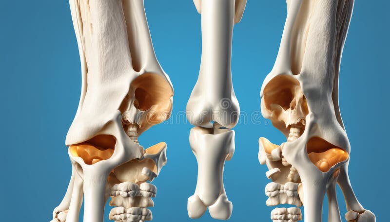 3D Rendering of a Human Knee Joint with Detailed Bone Structure Stock ...