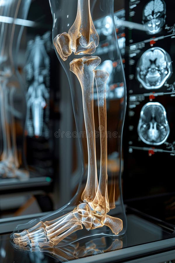 3D Rendering of a Human Leg and Foot Bones Structure, Anatomy Concept ...