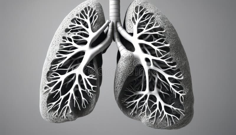 3D Rendering of Human Lungs with Intricate Bronchial Tree Structure ...