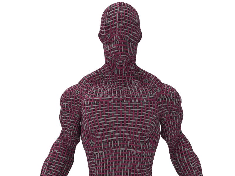 3D Rendering - Human Male Mesh with Fabric Material Stock Illustration ...