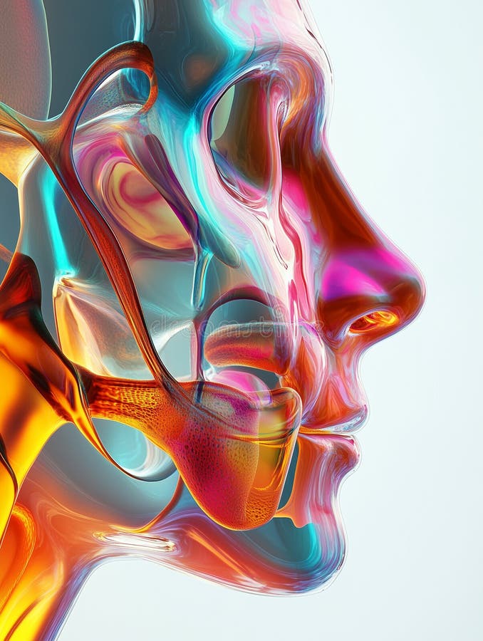 3D Rendering of the Human Nose, Showing Internal Structures and ...