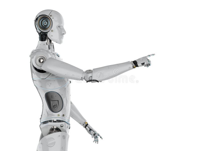 Robot hand pointing stock illustration. Illustration of cyborg - 112633157